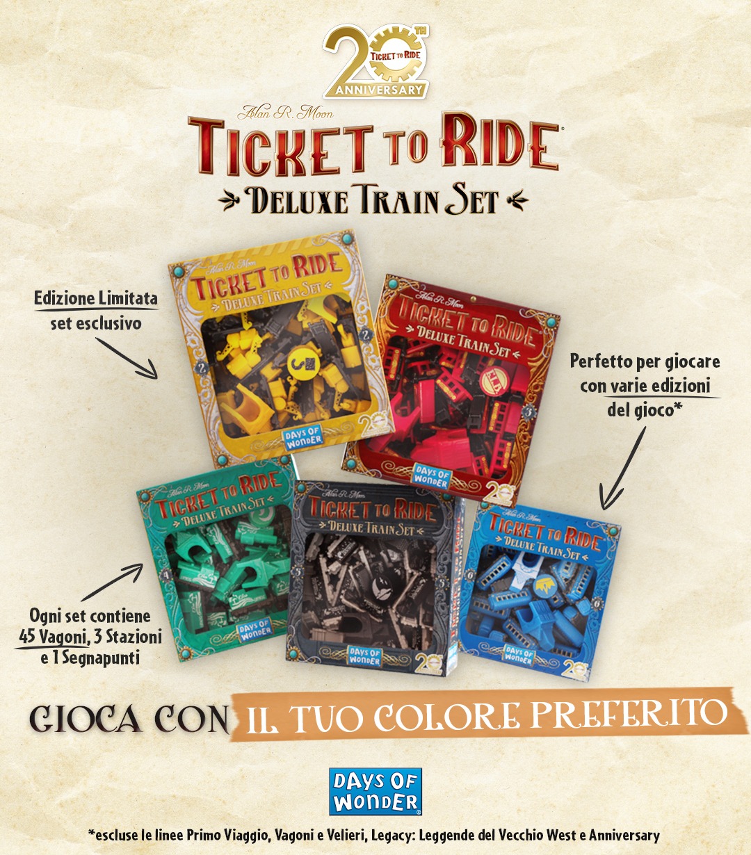 Disponibili i Deluxe Train Set di Ticket to Ride - Asmodee Italia