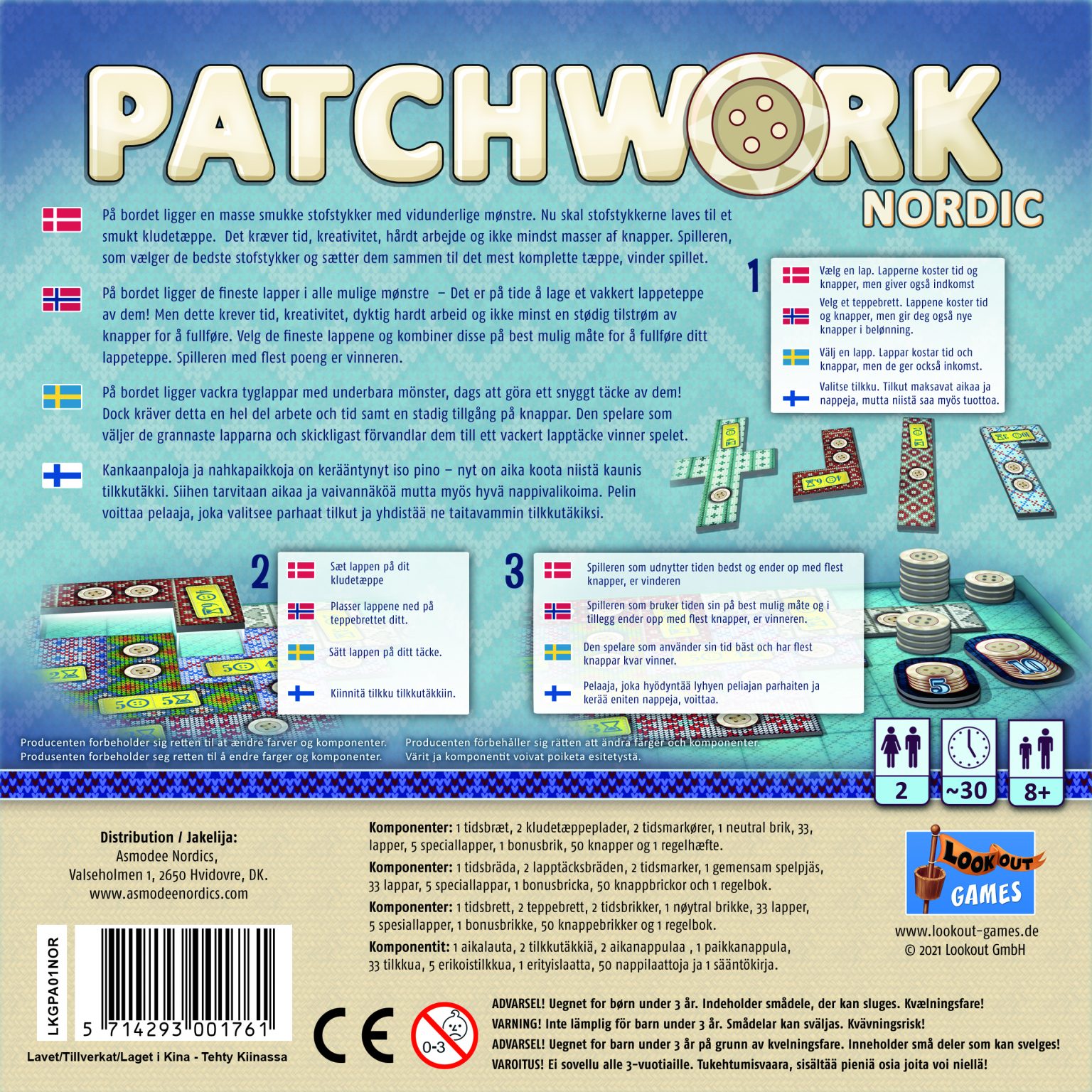 Patchwork Board Game - Asmodee Nordics