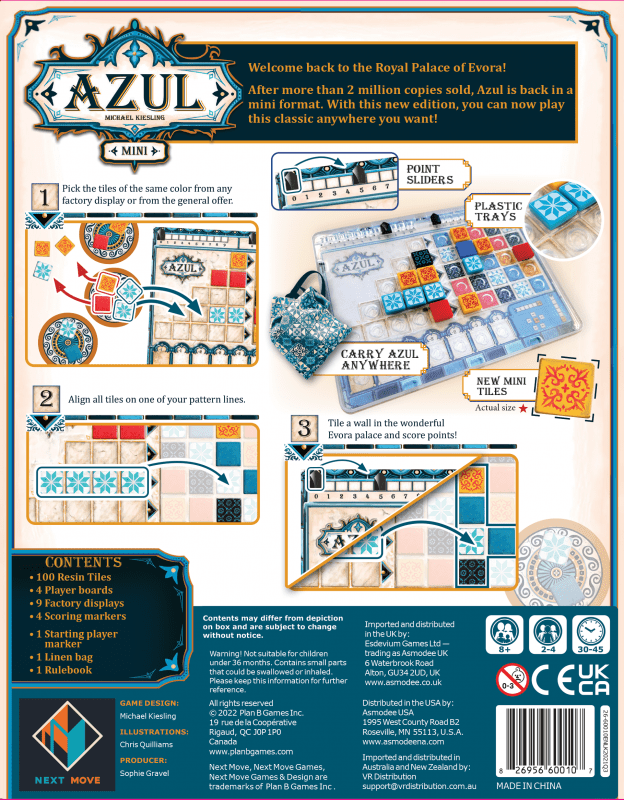 Azul Mini Board Game - Asmodee Nordics